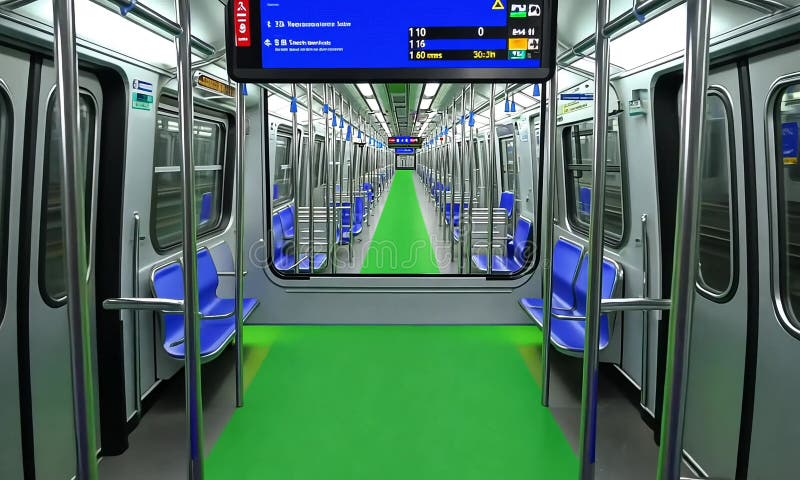 Modern Subway Car Interior, Clean and Spacious Stock Footage - Video of ...