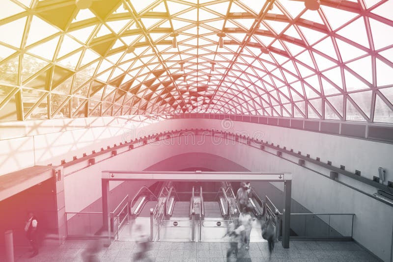 Modern subway interior stock image. Image of building - 41512755