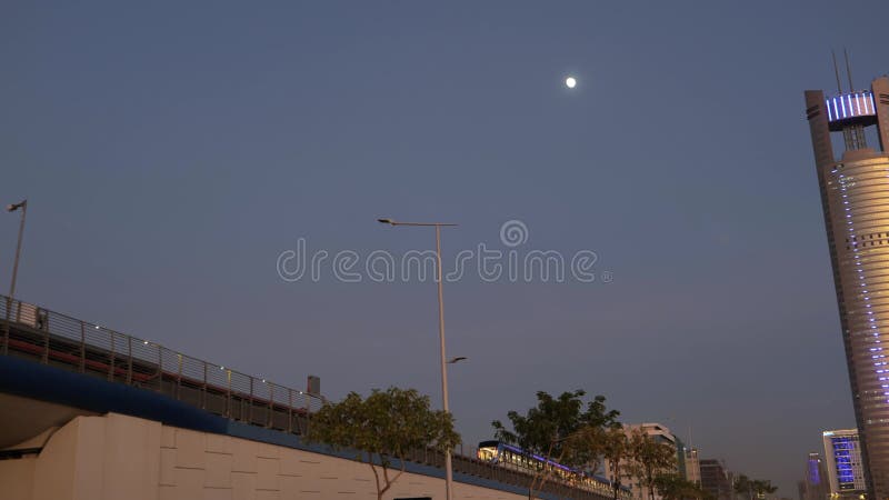 The Modern Subway Line in Riyadh Saudi Arabia in Moonlight Stock Video ...
