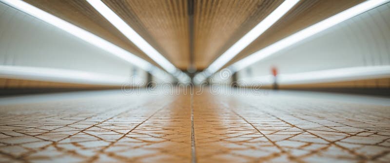 Modern Subway Station with Blurred Ceiling View and Textured Floor ...