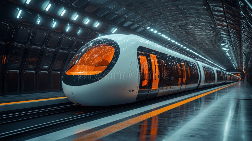 Modern Subway Train Designed for Urban Mobility in a High Tech ...