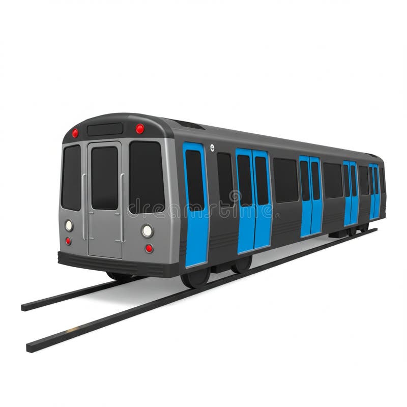 Modern Subway Train Illustration on a White Background. the Train is ...