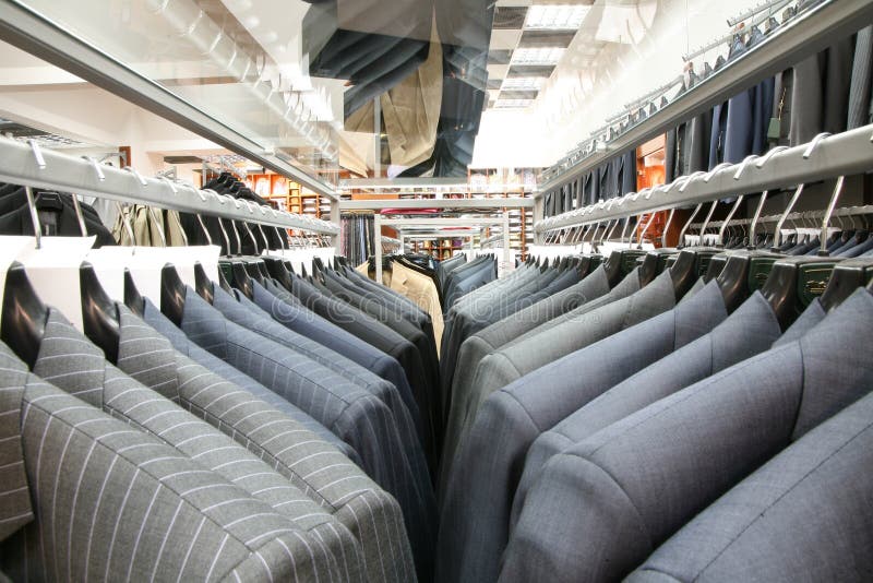 Modern suit store stock image. Image of clothes, display - 17186607