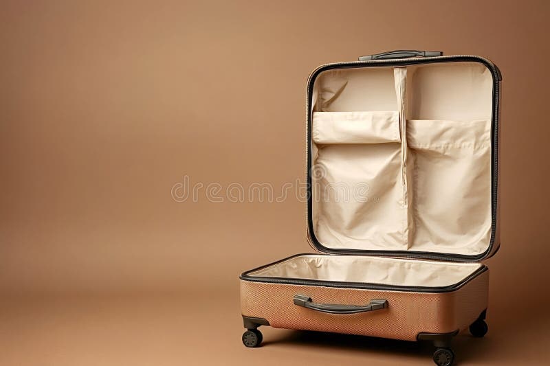 Modern Suitcase Open Ready Packing Brown Background Stock Photos - Free & Royalty-Free Stock ...