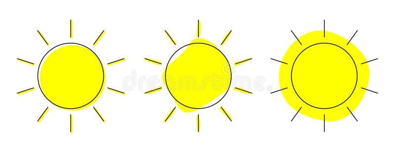 Modern Sun Icons Set. Outline Vector Illustration. Stock Vector ...