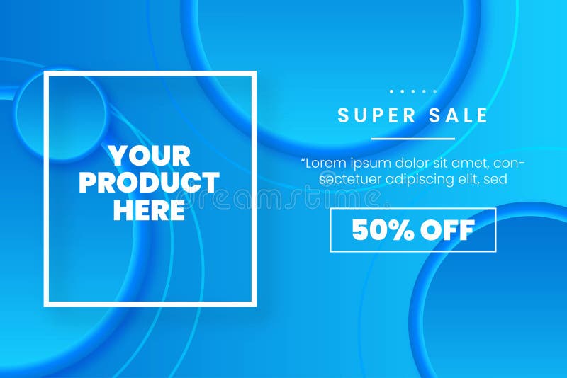 Modern Super Sale Background Template with Abstract 3d Blue Circles ...