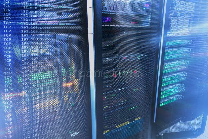 Modern Supercomputers in Computational Data Center. S Stock Photo - Image of internet, database ...
