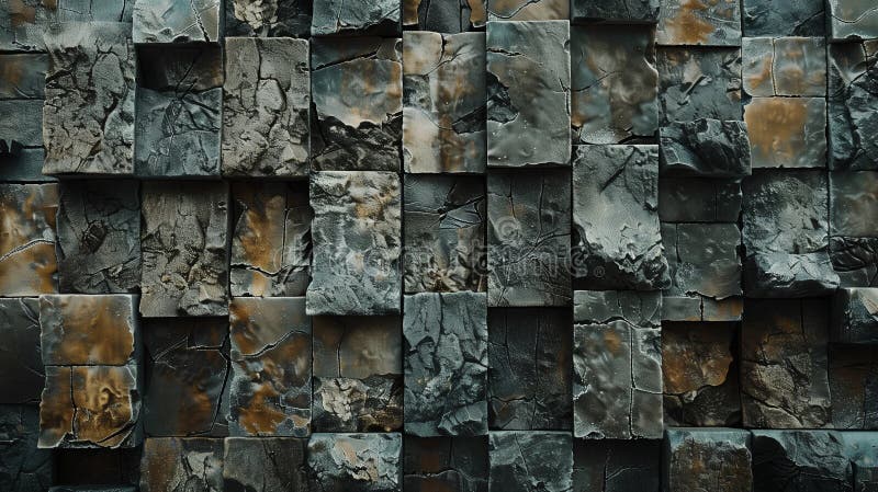 Modern Surface Level View of a Rough Stone Wall with an Abstract Cement ...