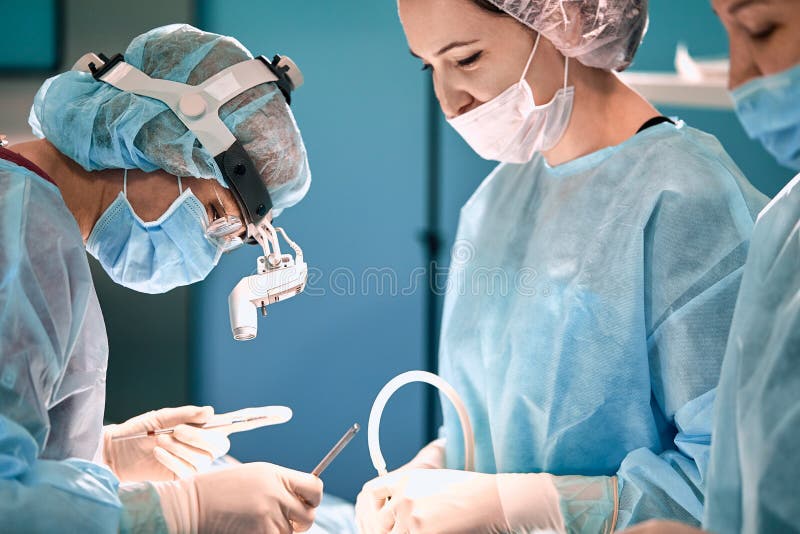 Modern Surgery in a Technologically Advanced Hospital. Bright Room of ...