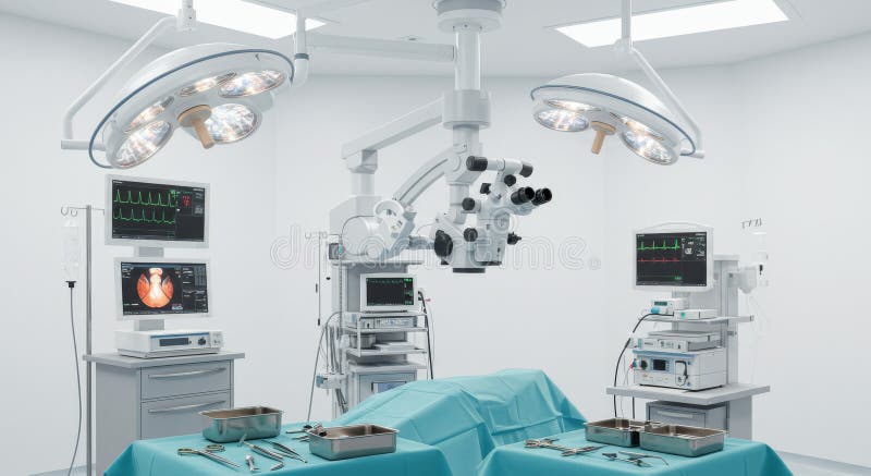 Modern Surgical Suite Ready for Procedure Sterile and Technologically ...