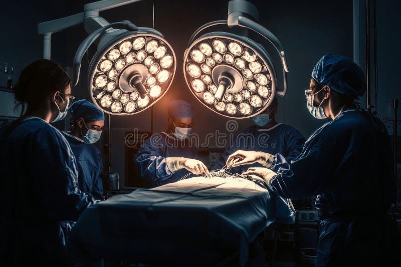 Modern Surgical Team Performing Operation in Advanced Operating Room ...