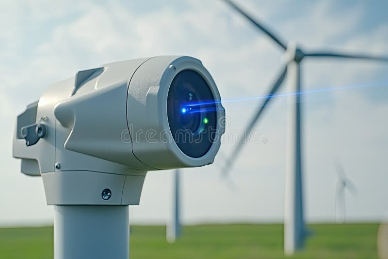 AI-Powered Wind Turbine Monitoring Stock Illustration - Illustration of ...