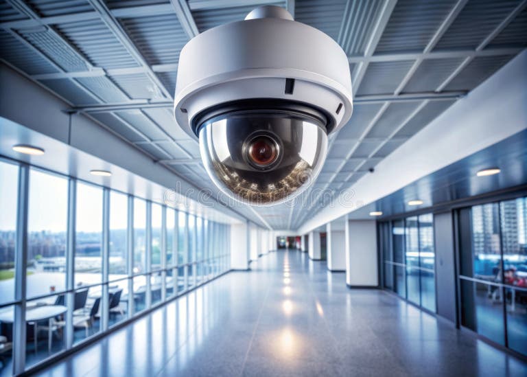 Modern Surveillance System in Empty Office Corridor Enhancing Workplace ...