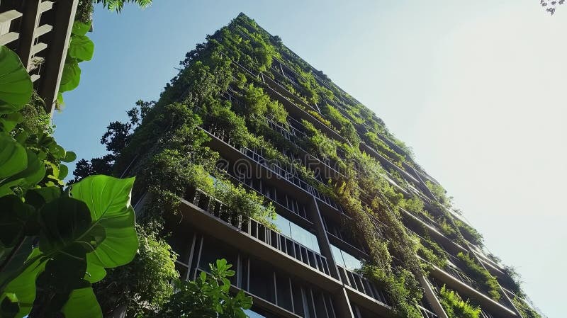 A Modern, Sustainable Skyscraper with Vertical Gardens Climbing Its ...