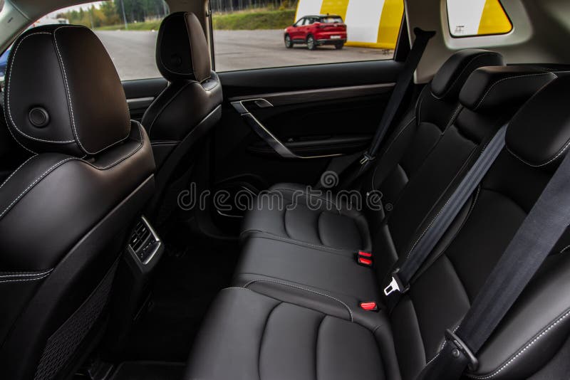 Modern SUV car inside. editorial stock photo. Image of backseat - 237678828