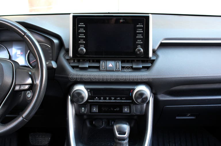 Modern SUV Dashboard. Screen Multimedia System. Interior of a Modern ...