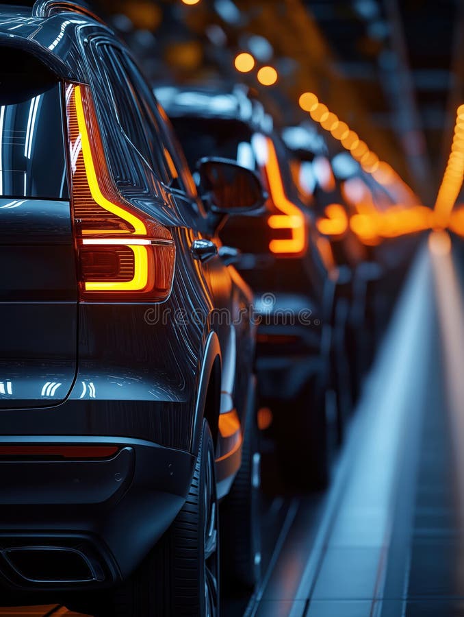 Modern SUVs Move Along Automated Production Line in Auto Factory ...