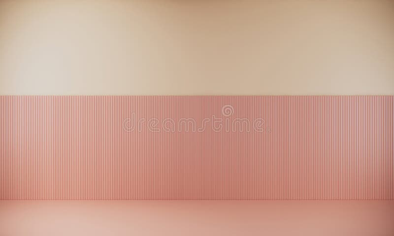 Modern Sweet Empty Room Interior Design, Peach and Cream Wall, 3d ...