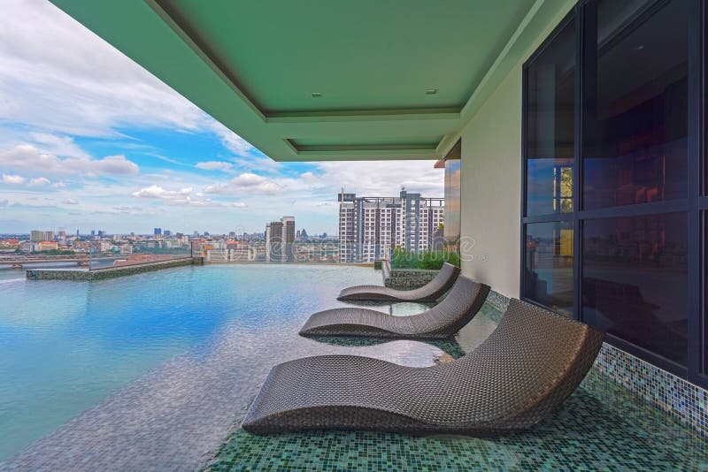 Modern Apartment Building Condominium With Swimming Pool Stock Photo ...