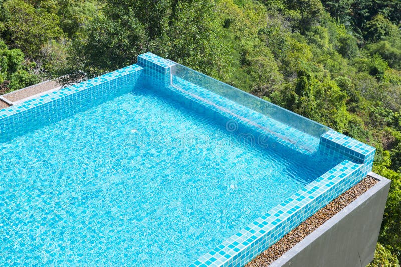 Modern Swimming Pool View from the Top Stock Image - Image of ...