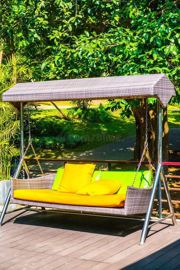 Modern swing in park stock image. Image of style, contemporary - 208380067