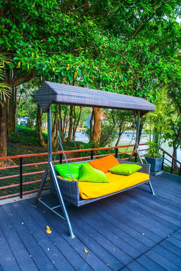 Modern swing in park stock photo. Image of luxury, romantic - 278771814