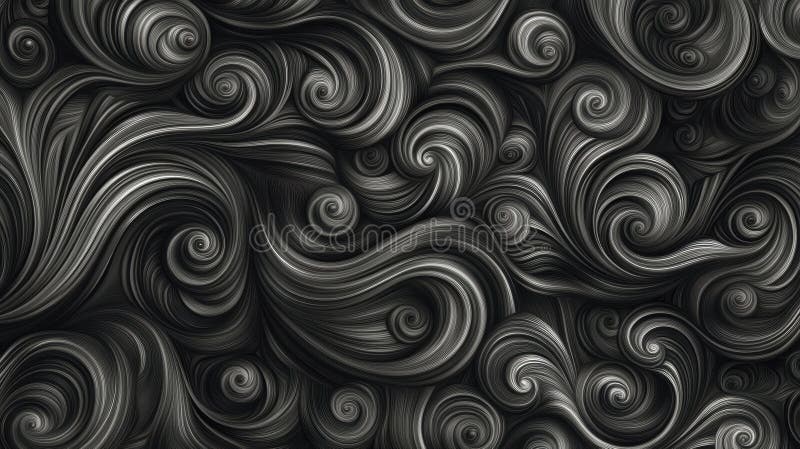 Modern Swirl Waves Background with Dark Gray Color Stock Illustration ...