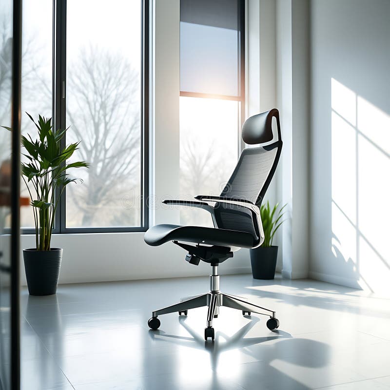 A Modern Swivel Office Chair in a Minimalist Office Setting with ...