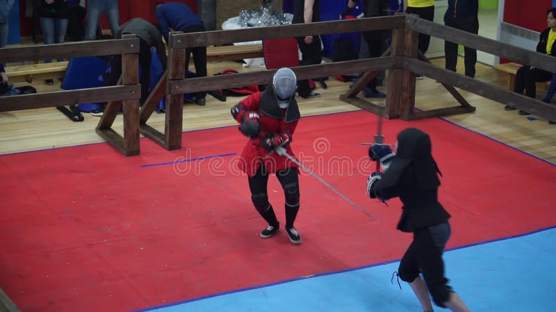 Modern sword fighting stock footage. Video of costume - 138204016