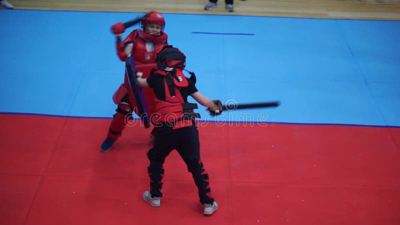 Modern sword fighting stock video. Video of mask, fight - 138200739