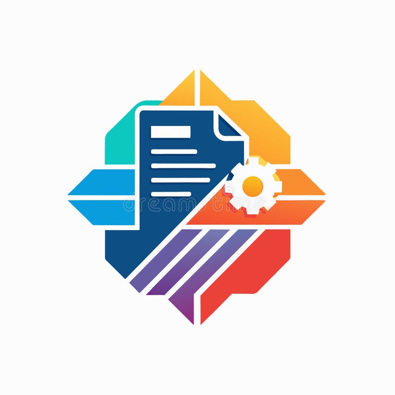 Modern Symbol for Document Automation, Featuring Scales of Justice, in ...