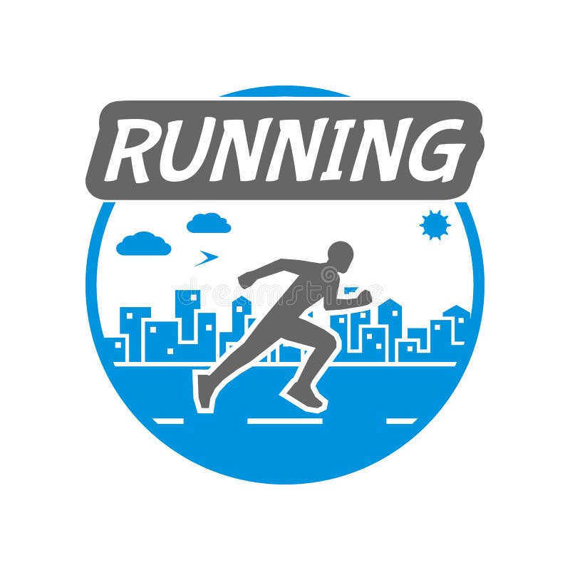 Modern symbol for run. stock illustration. Illustration of fitness ...