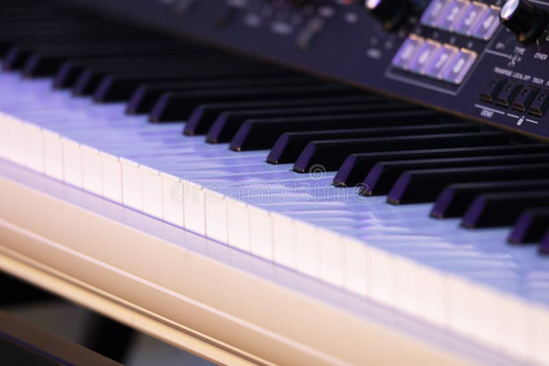 Modern Synthesizer Keyboard Stock Image - Image of close, black: 314443337