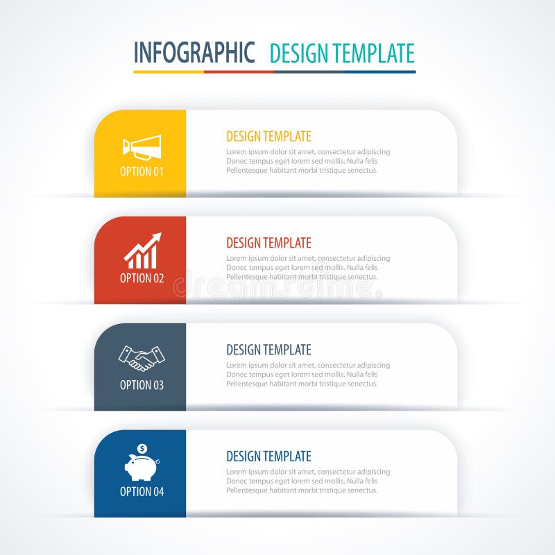 Modern Tab Index Infographic Options Template with Paper Sheets. Stock ...