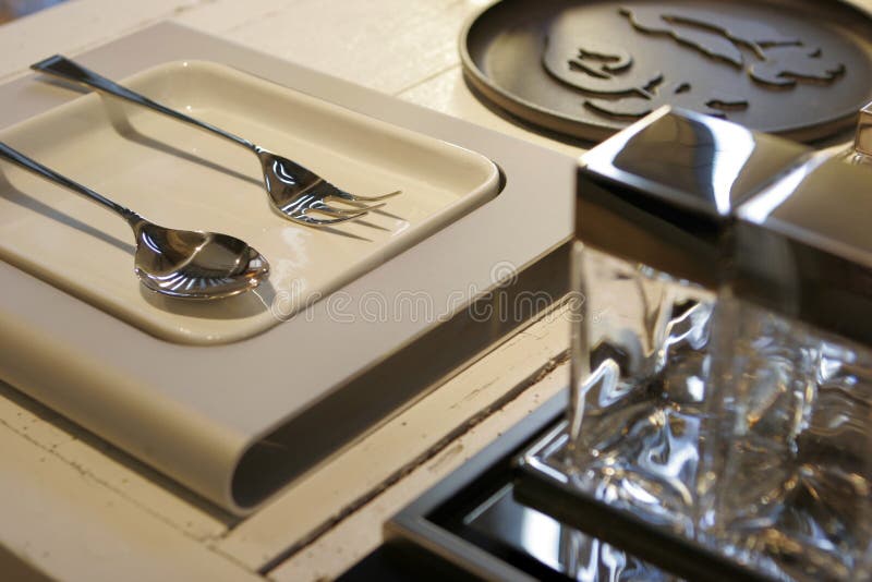 Modern table accessories stock photo. Image of dish, modern - 2682324