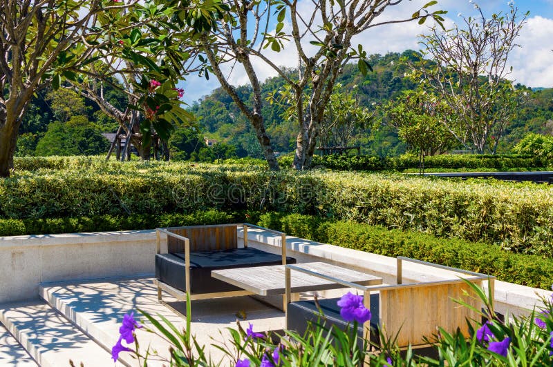 Modern Table and Chairs in Rest Area Stock Photo - Image of home ...