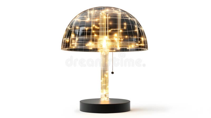 Modern Table Lamp with Glowing Dome Design and Intricate Light Effects ...