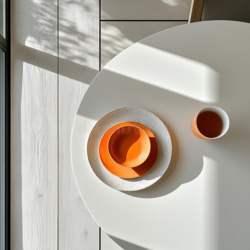 Modern Table Setting with Minimalist Design Stock Illustration ...