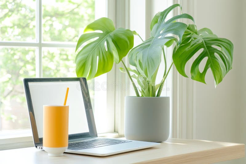 Modern Table Setup Featuring a Tablet Stand and Greenery, Suitable for ...