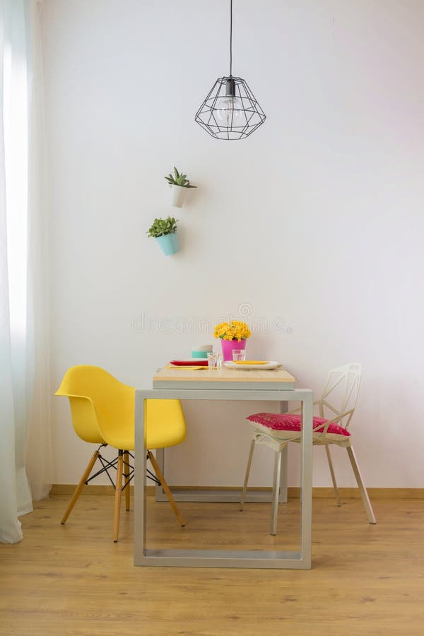 Modern table for two stock photo. Image of light, space - 78377500