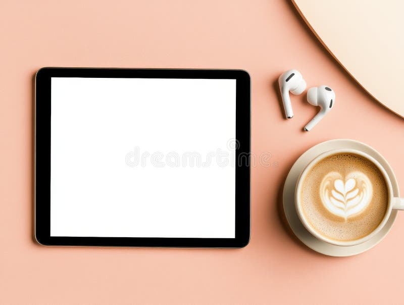 Modern Tablet with Blank Screen and Coffee for Digital Design ...