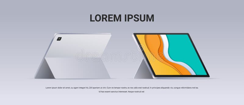 Modern Tablet Computer Front and Back View Realistic Mockup Gadgets and ...