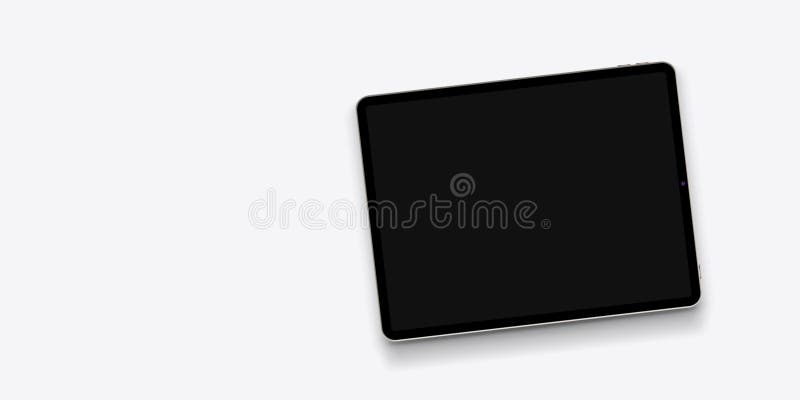 Modern Tablet with Dark Screen on White Stock Vector - Illustration of ...