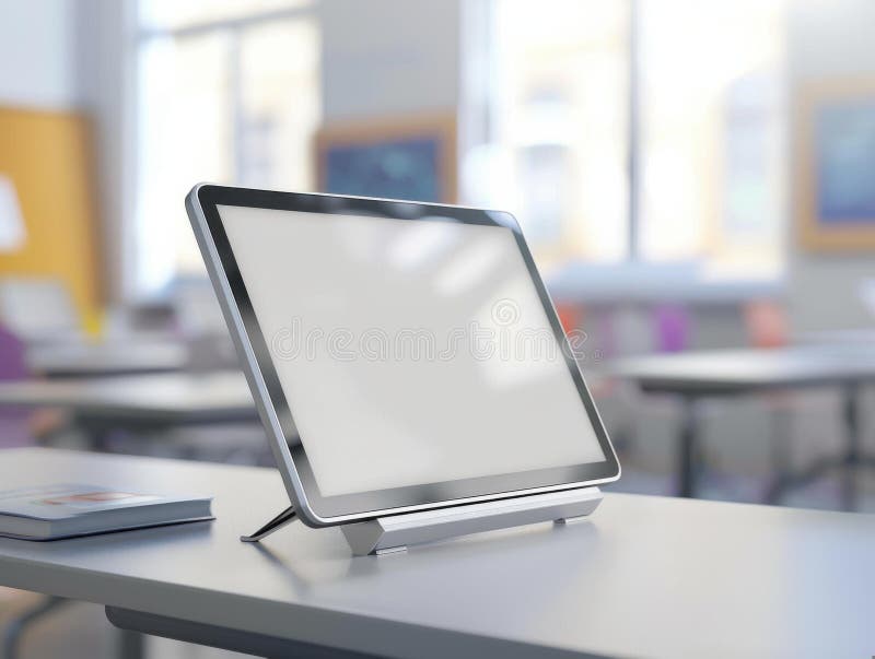 Modern Tablet Desk Bright Classroom Educational Technology Remote ...