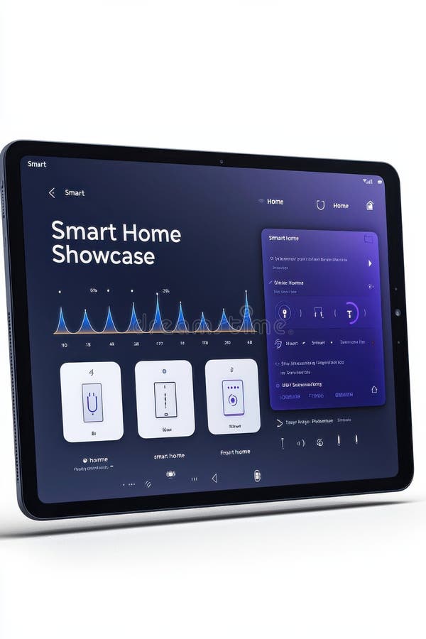 Modern Tablet Displaying Advanced Smart Home Interface Technology Stock ...