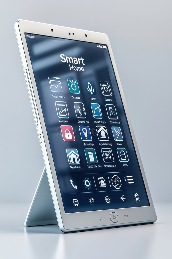 Modern Tablet Displaying Smart Home Control Interface Stock Image ...