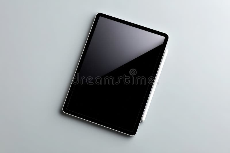 Modern Tablet Resting on a Smooth Surface during a Quiet Workspace ...