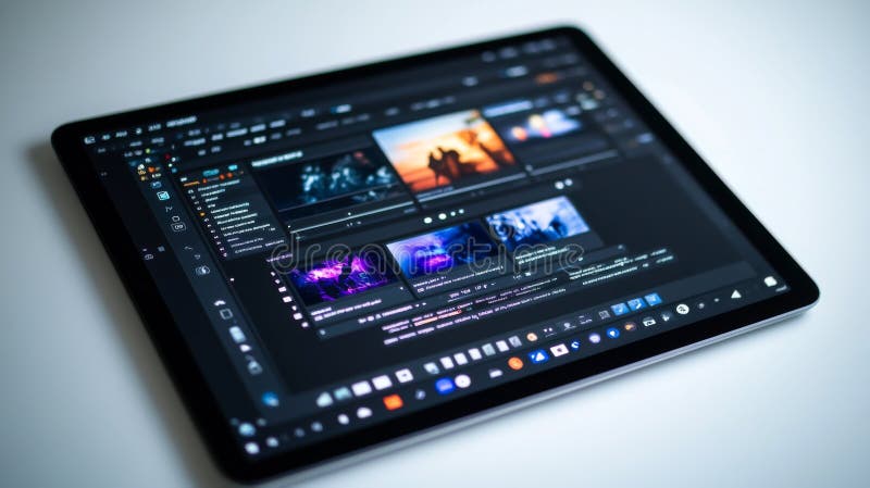 A Modern Tablet Sits on a Table Showcasing Video Editing Software ...