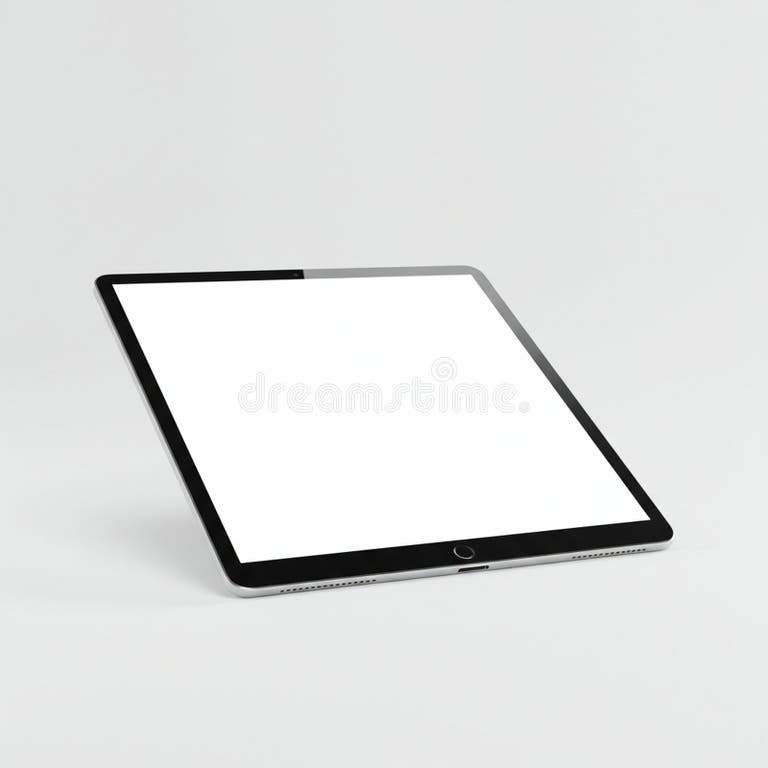 A Modern Tablet with a Sleek Design Lying at an Angle on a Neutral ...