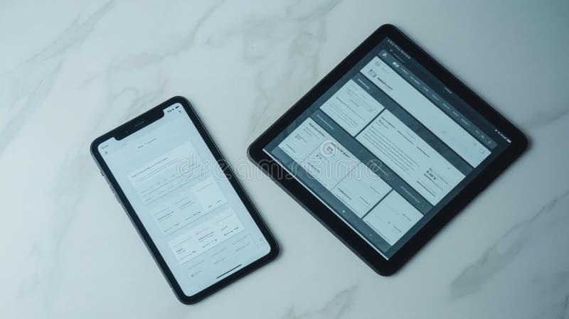 Modern Tablet and Smartphone App Interface Design Stock Illustration ...